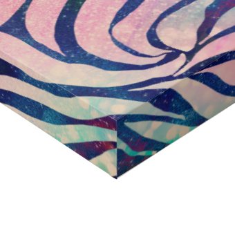 Glamorous Holographic Glitter Blue Zebra Stripes Faux Canvas Print | Zazzle