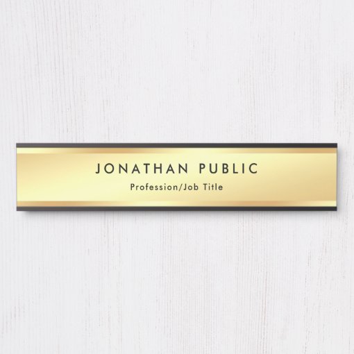 Glamorous Modern Professional Elegant Gold Look Door Sign | Zazzle