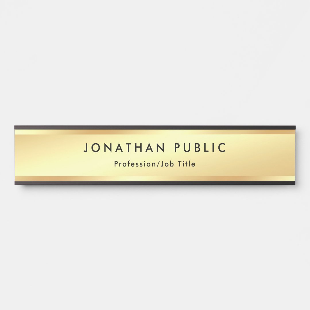 Glamorous Modern Professional Elegant Gold Look Door Sign | Zazzle