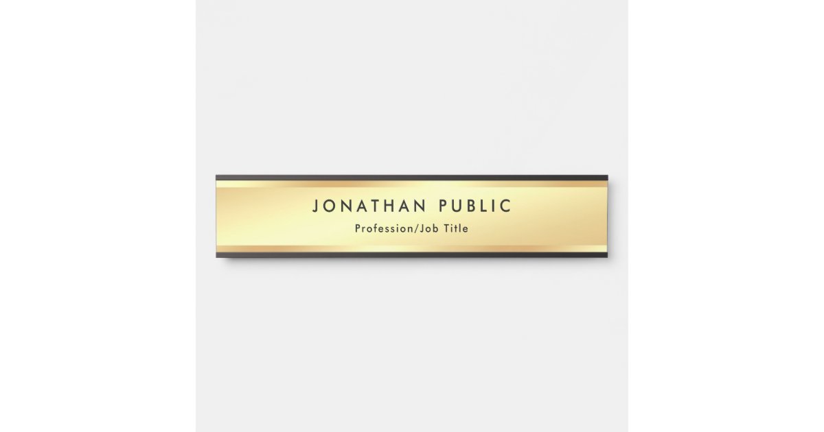 Glamorous Modern Professional Elegant Gold Look Door Sign | Zazzle
