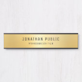 Glamorous Modern Template Black And Gold Long Door Sign | Zazzle