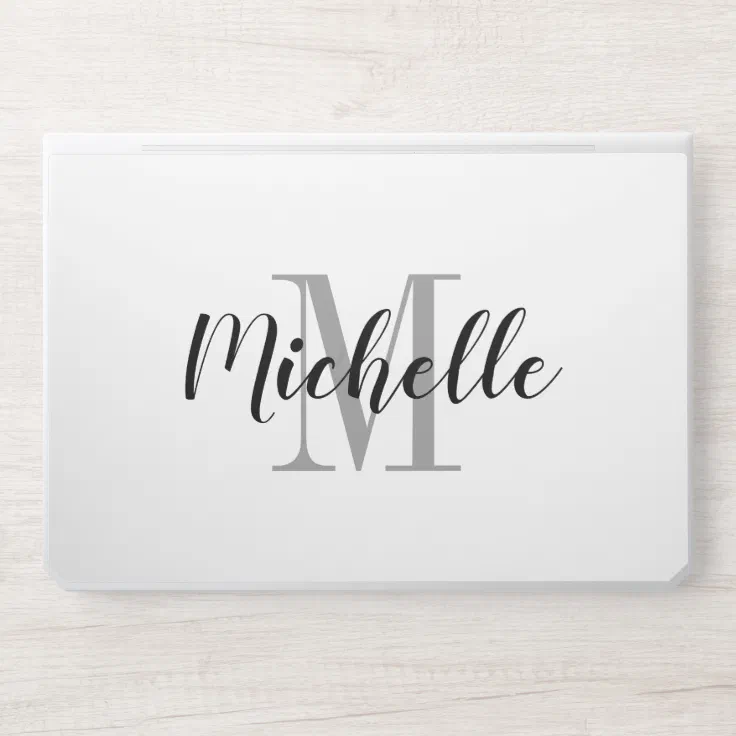 Glamorous personalized name monogram computer HP laptop skin | Zazzle