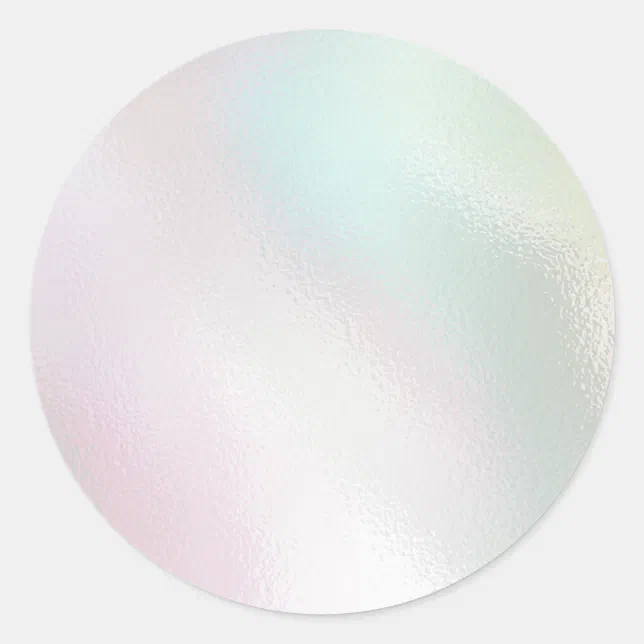 Glamorous Romantic iridescent pearl holographic Classic Round Sticker ...