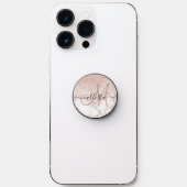 Glamorous Rose Gold White Glitter Marble Gradient PopSocket | Zazzle