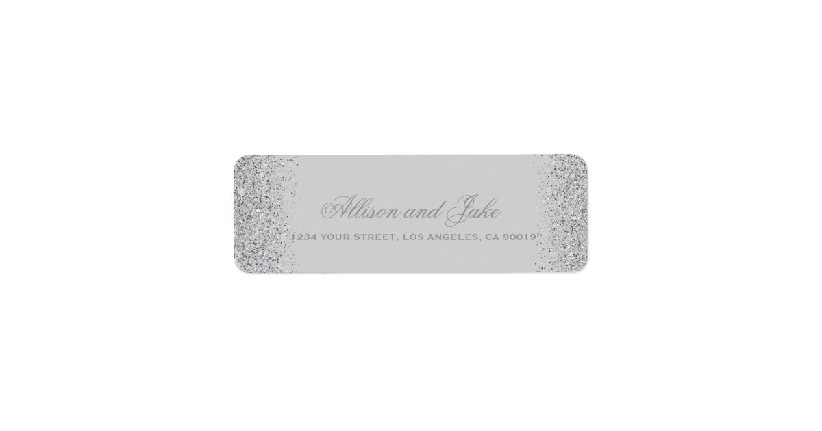 Glamorous Silver Glitter Address Labels | Zazzle
