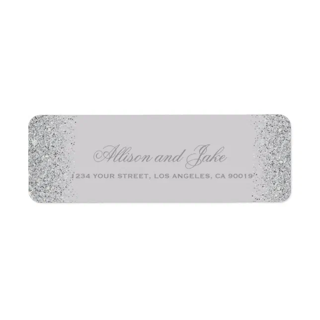 Glamorous Silver Glitter Address Labels | Zazzle