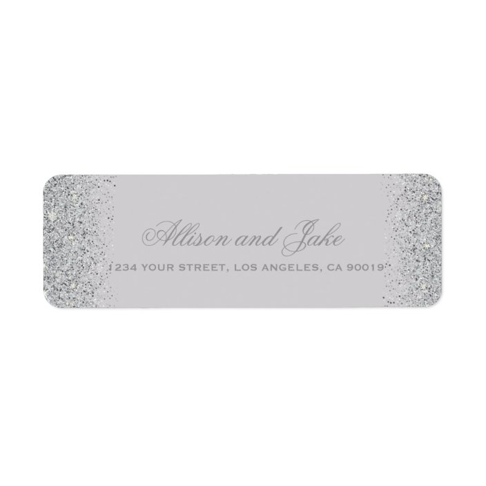 Glamorous Silver Glitter Address Labels | Zazzle.com