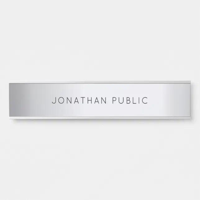 Glamorous Silver Template Elegant Modern Simple Door Sign | Zazzle
