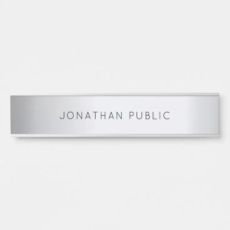 Glamorous Silver Template Elegant Modern Simple Door Sign | Zazzle