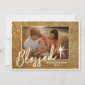 Glamorous Sparkle Glitter Blessed Happy Holidays Holiday Card | Zazzle