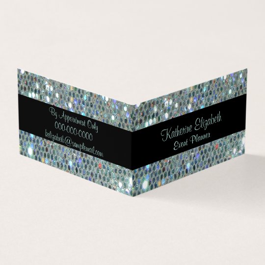 Glamorous Sparkly Glittery Glitzy Silver Bling Business Card | Zazzle.com