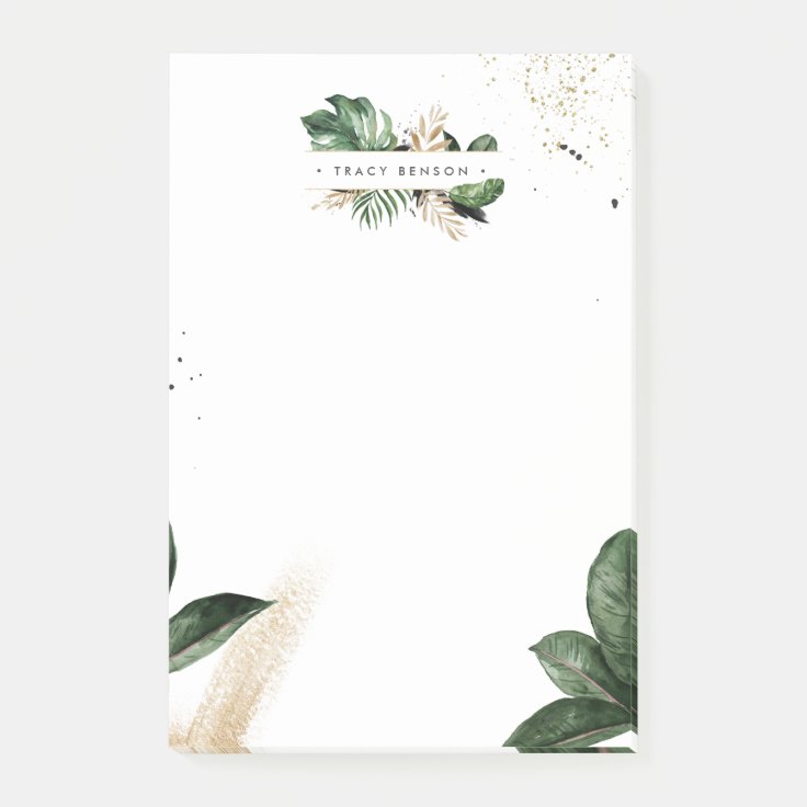 Glamorous Summer Greenery Personalized Post-it Notes | Zazzle