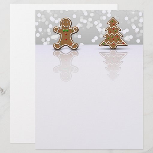 Glamour Gingerbread Man and Tree - Letterhead | Zazzle