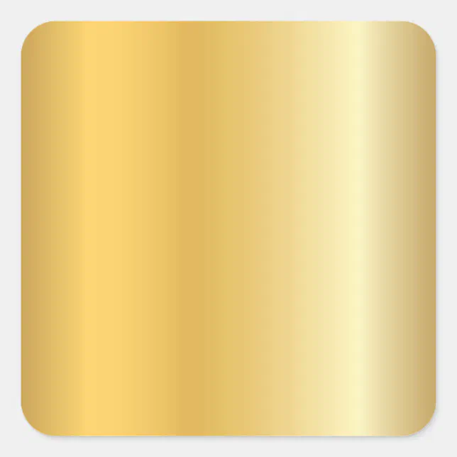 Glamour Gold Look Blank Template Modern Elegant Square Sticker | Zazzle