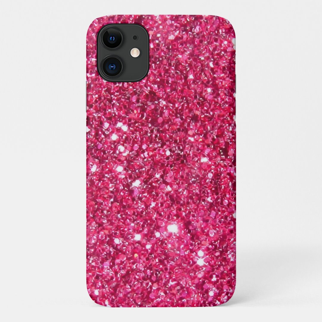 Glamour Hot Pink Glitter Case-Mate iPhone Case | Zazzle