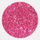Glamour Hot Pink Glitter Classic Round Sticker | Zazzle