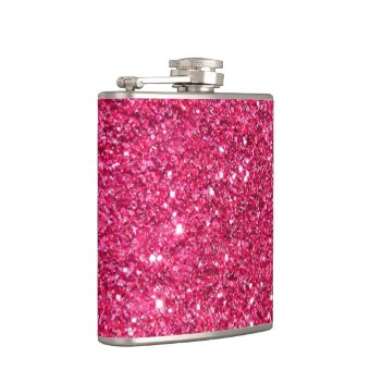 Glamour Hot Pink Glitter Hip Flask | Zazzle