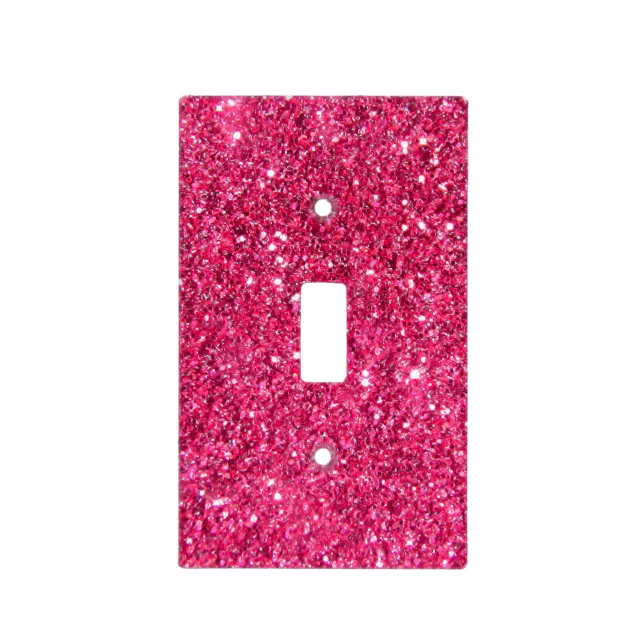 Glamour Hot Pink Glitter Light Switch Cover | Zazzle