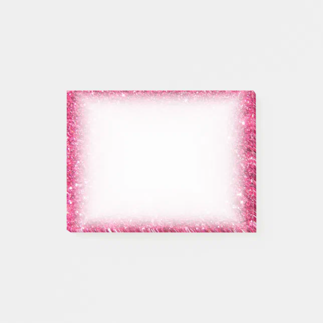 Glamour Hot Pink Glitter Post-it Notes | Zazzle