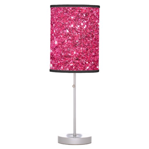 Glamour Hot Pink Glitter Table Lamp | Zazzle