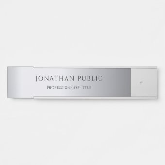 Glamour Silver Professional Modern Elegant Trendy Door Sign | Zazzle