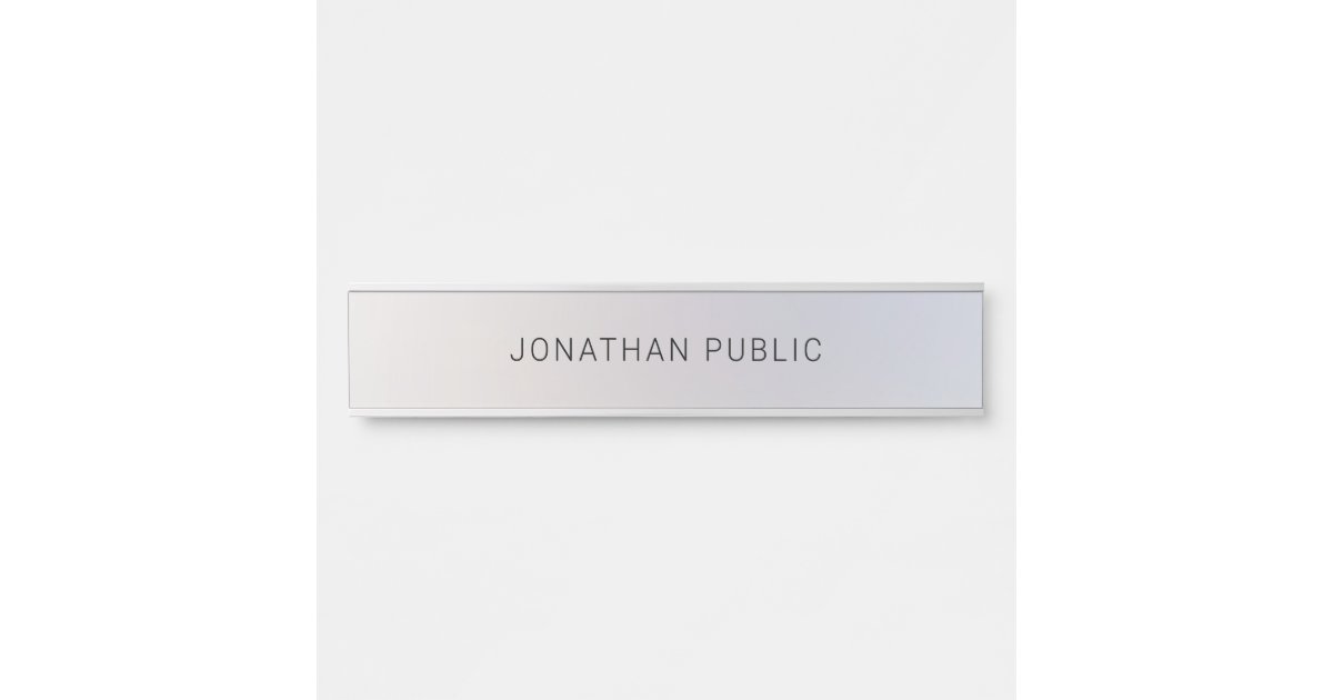Glamour Silver Template Elegant Minimalist Modern Door Sign | Zazzle