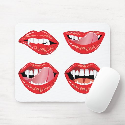 Glamour vampire lips mouse pad | Zazzle