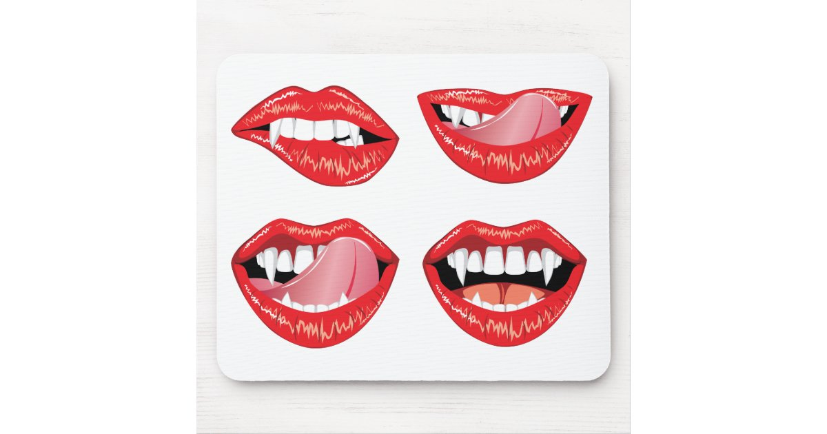 Glamour vampire lips mouse pad | Zazzle