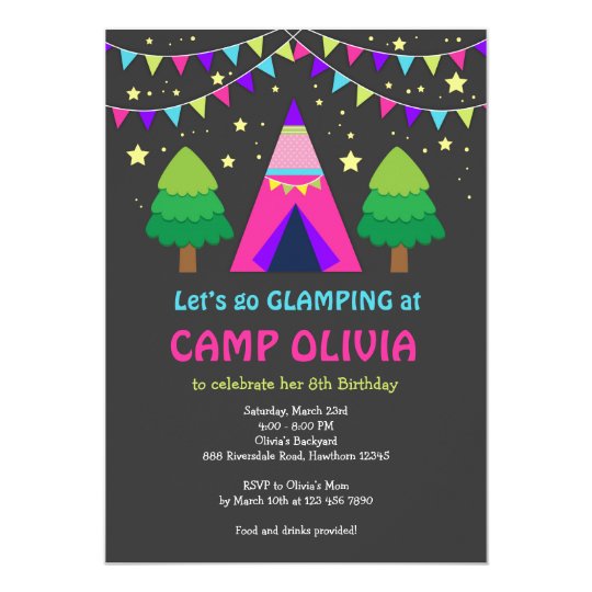 Glamping Birthday Invitation / Glamping Invitation | Zazzle.com