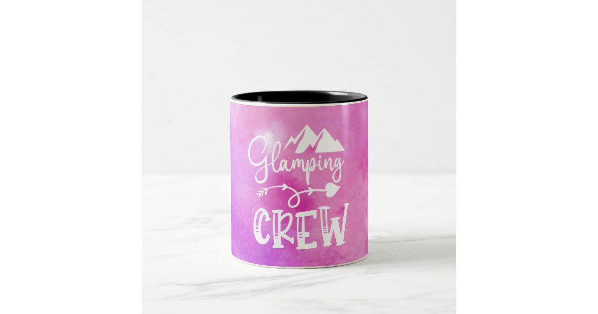 Glamping Camping Camper Typo Art Two-Tone Coffee Mug | Zazzle