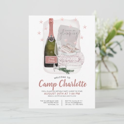 Glamping Camping Party Under The Stars Invitation | Zazzle