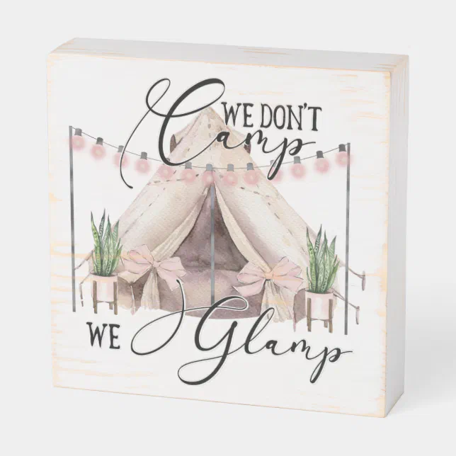 Glamping Wood Box Sign | Zazzle