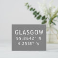 Glasgow Scotland Latitude & Longitude Postcard | Zazzle