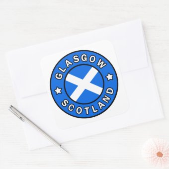 Glasgow Scotland Square Sticker | Zazzle