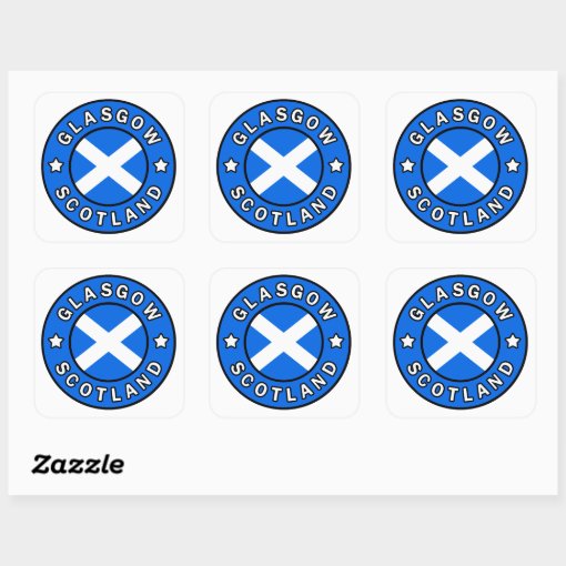 Glasgow Scotland Square Sticker | Zazzle