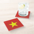Glass coaster with flag of Vietnam | Zazzle