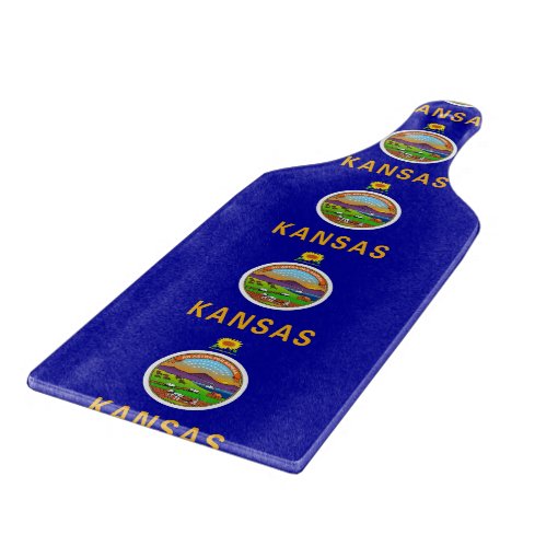 Glass cutting board paddle with Kansas flag | Zazzle