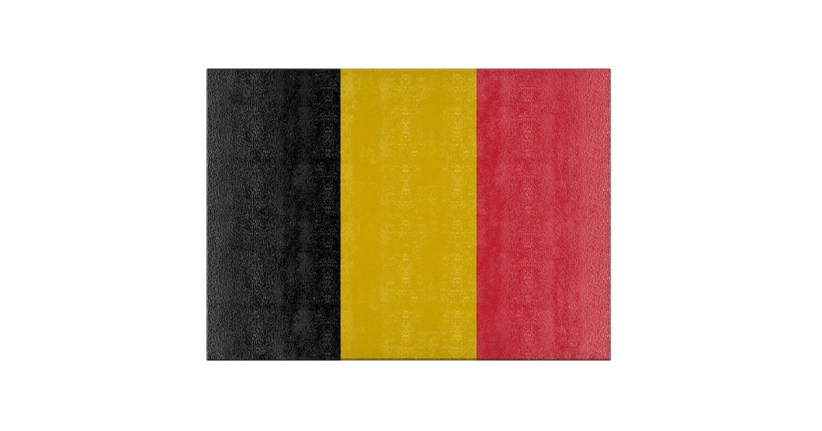 Glass cutting board with Flag of Belgium | Zazzle