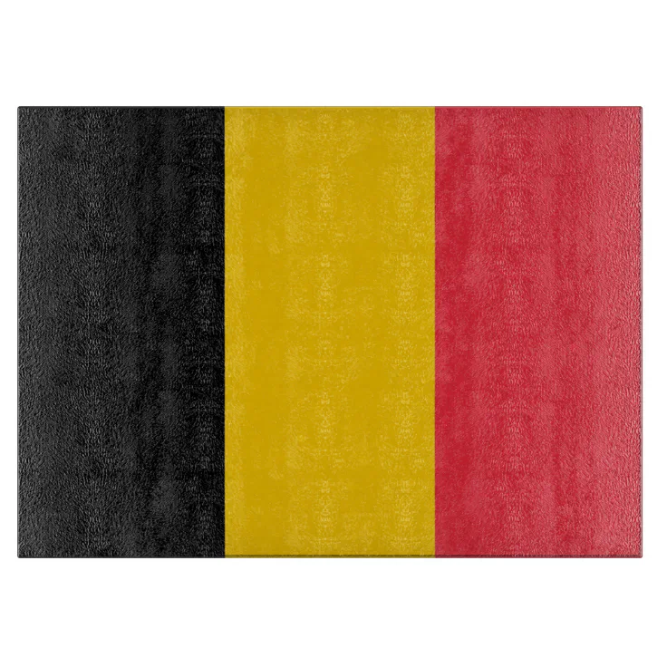 Glass cutting board with Flag of Belgium | Zazzle