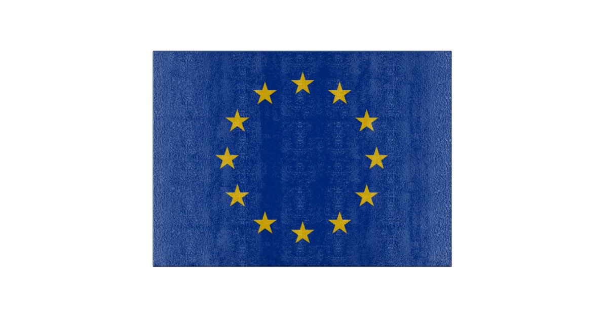 Glass cutting board with Flag of European Union | Zazzle