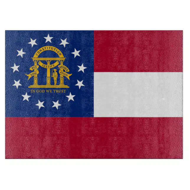 Glass cutting board with Flag of Georgia, USA | Zazzle