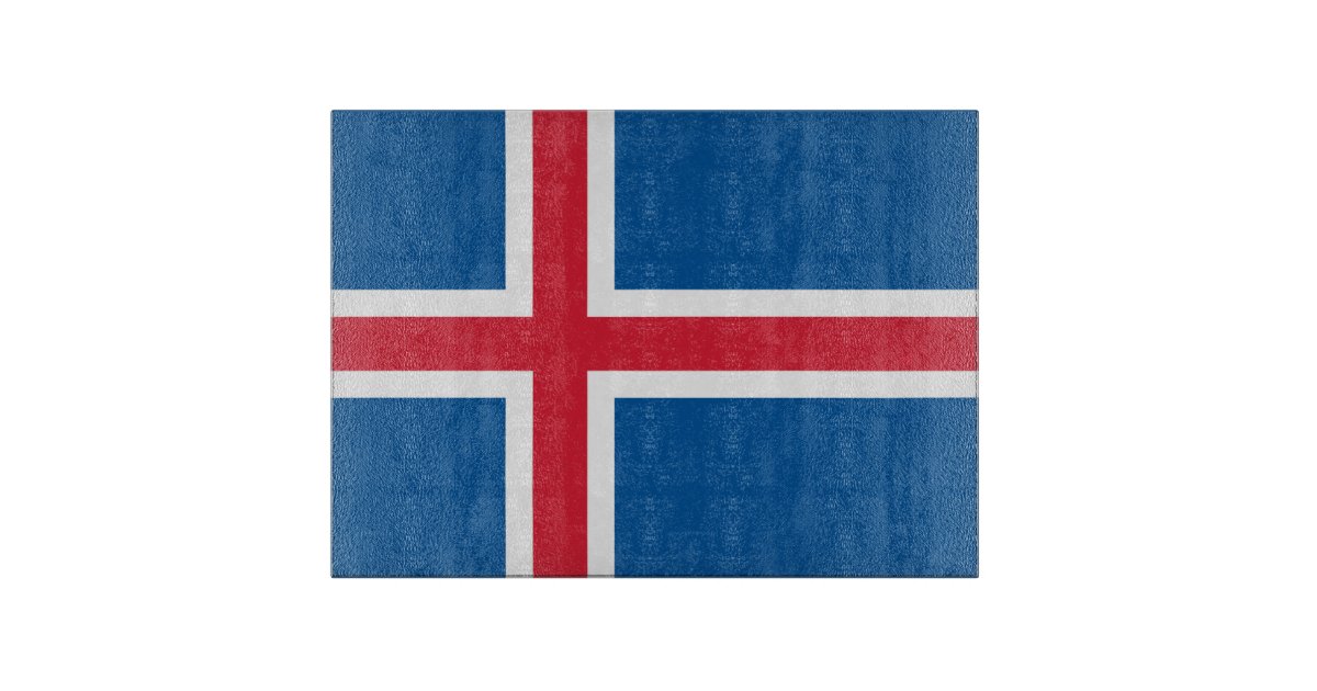 Glass cutting board with Flag of Iceland | Zazzle