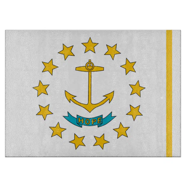 Glass cutting board with Flag of Rhode Island, USA | Zazzle