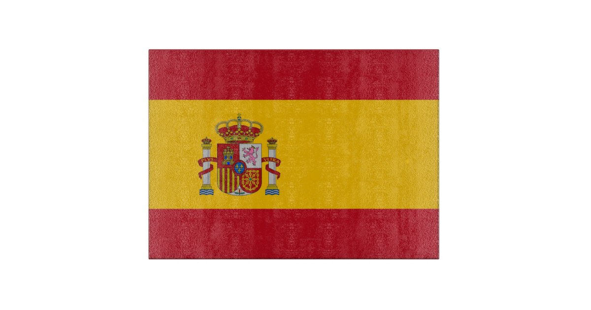Glass cutting board with Flag of Spain | Zazzle