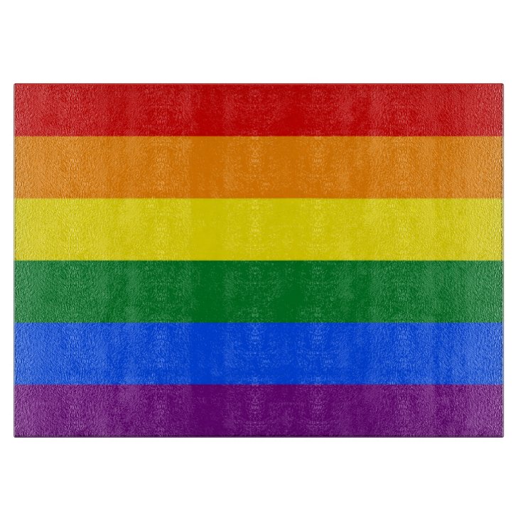 Glass cutting board with Pride Flag of LGBT | Zazzle