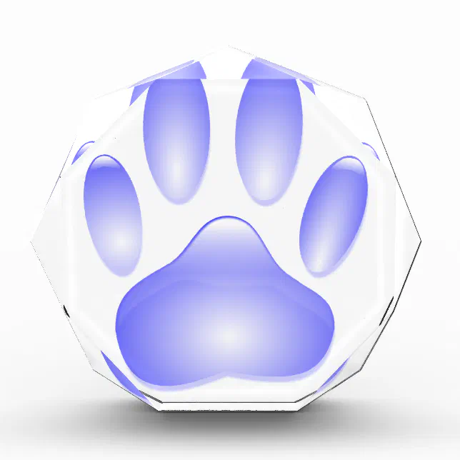 Glass Dog Paw Print Award | Zazzle