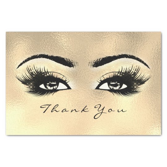Glass Faux Gold Metallic Lashes Thank You Eyes Tissue Paper | Zazzle.com