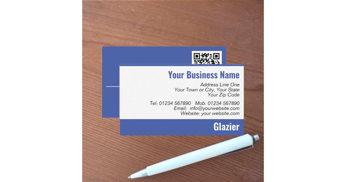 Glass & Glazing Glazier QR Code Business Card | Zazzle