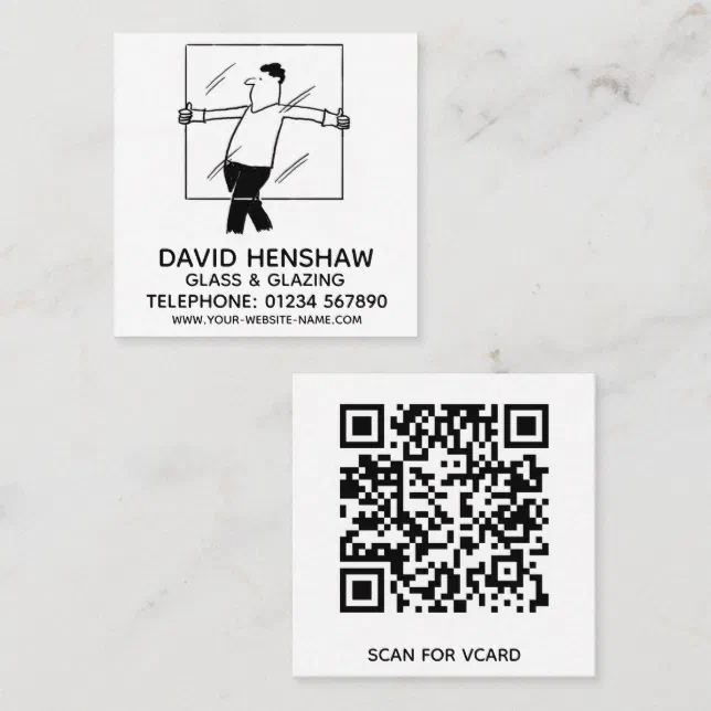 Glass & Glazing Glazier Square Business Card | Zazzle