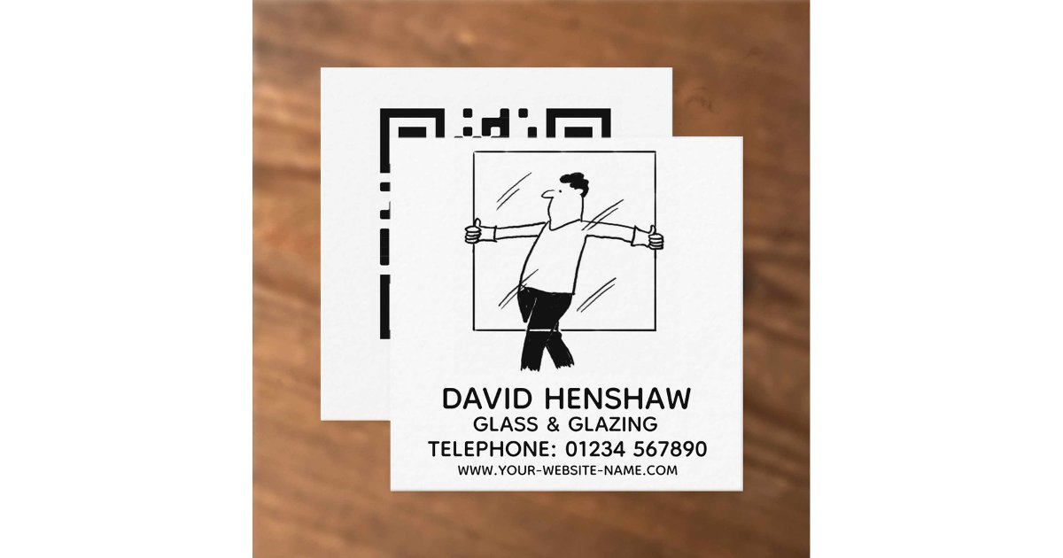 Glass & Glazing Glazier Square Business Card | Zazzle